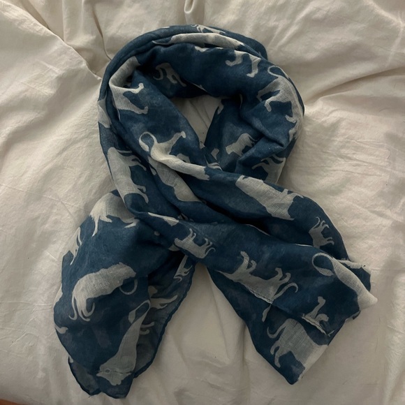 Accessories | South African Blue And White Animal Print Scarf | Poshmark